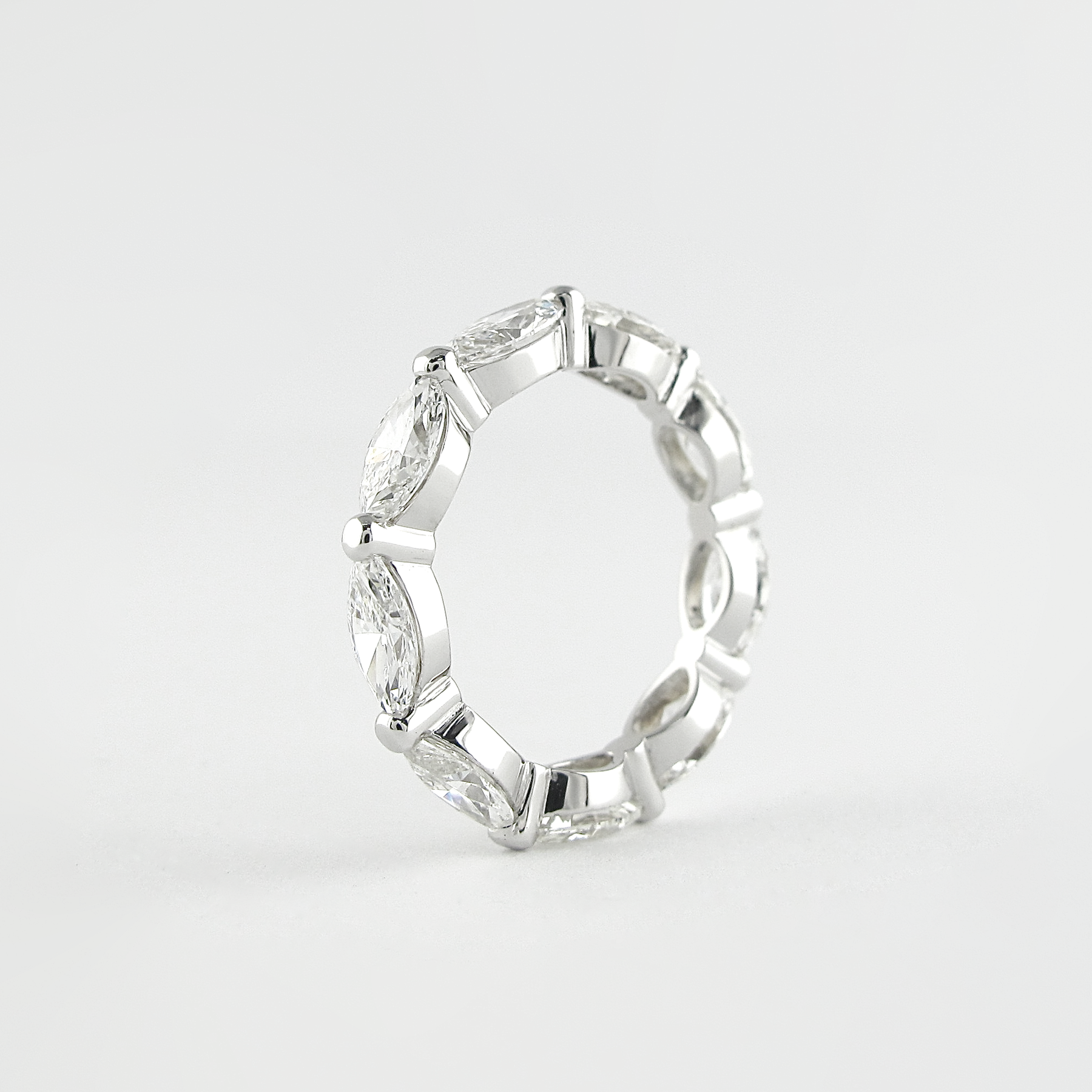 2.1 CT Marquise Bubble Prong Setting Moissanite Wedding Band ...